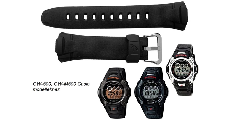 GW-500 GW-M500 Casio fekete műanyag szíj