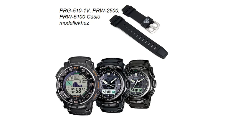 PRG-510-1V, PRG-240, PRW-2500, PRW-5100 Casio fekete műanyag szíj