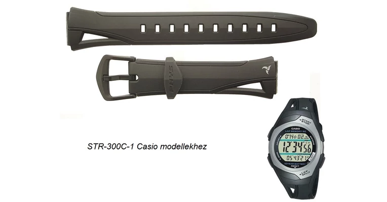 STR-300C-1 Casio fekete műanyag szíj