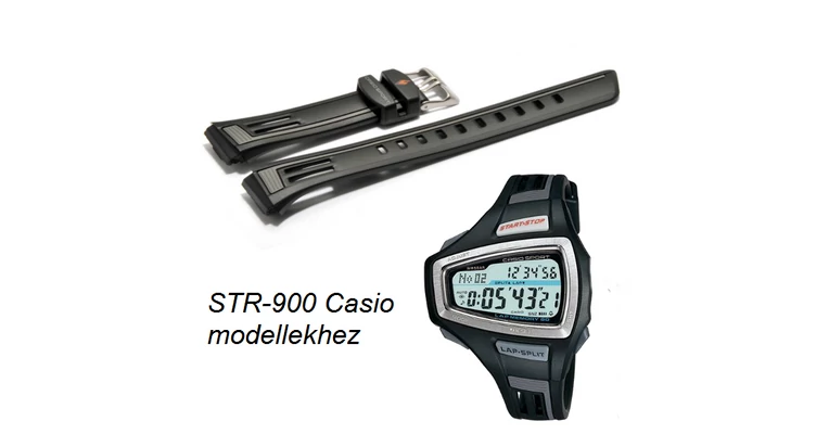 STR-900 Casio fekete műanyag szíj